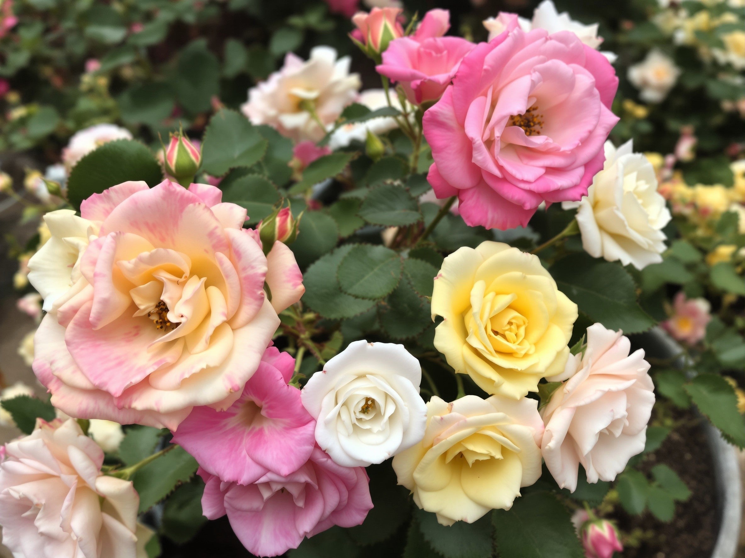 25 Mixed Colors ANGEL WINGS Miniature ROSE Bush Mix Rosa Chinensis Flo ...